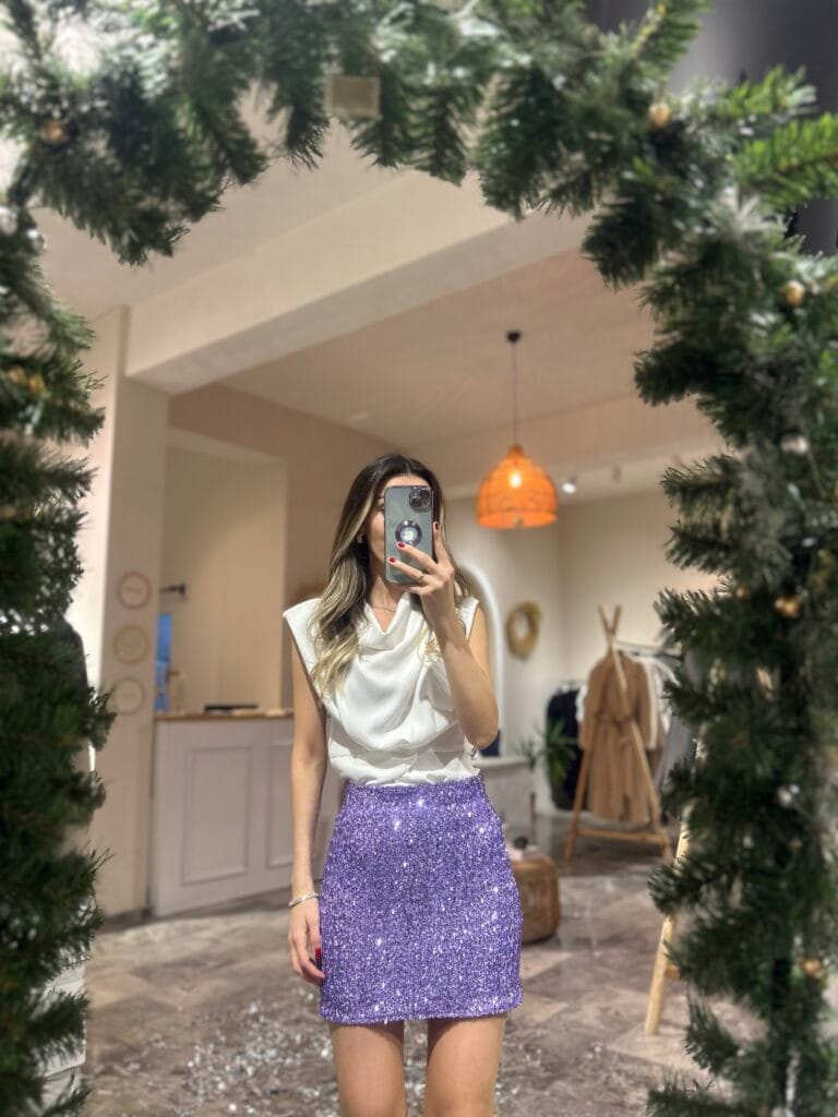 Pul payetli mini etek - Lotus Store